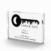 Check Out Time Sign Glass Block | Zazzle