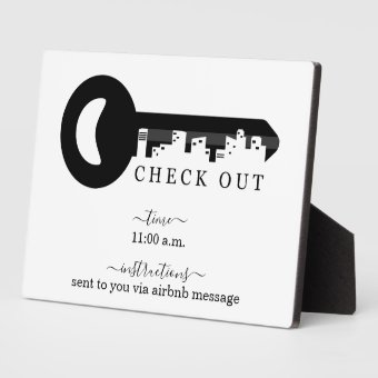 Check Out Time Sign Plaque | Zazzle