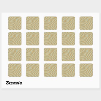 Check Pattern Mint Wavy Checkerboard Checkered Square Sticker | Zazzle