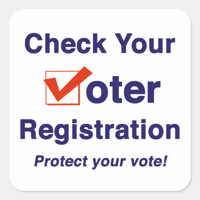Check Your Voter Registration 2026 Election Square Sticker | Zazzle