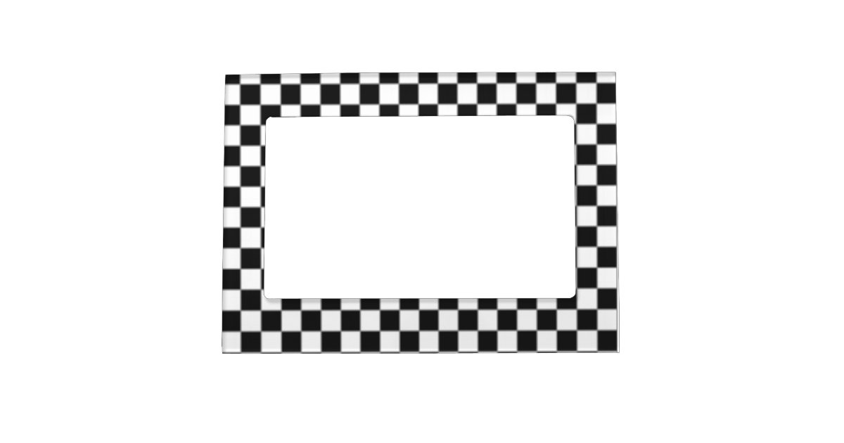 Checker Flag Magnetic Photo Frame | Zazzle