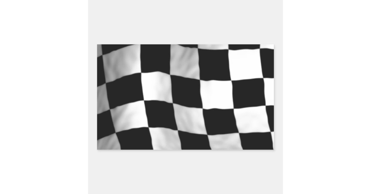 Checker Flag Rectangular Sticker | Zazzle