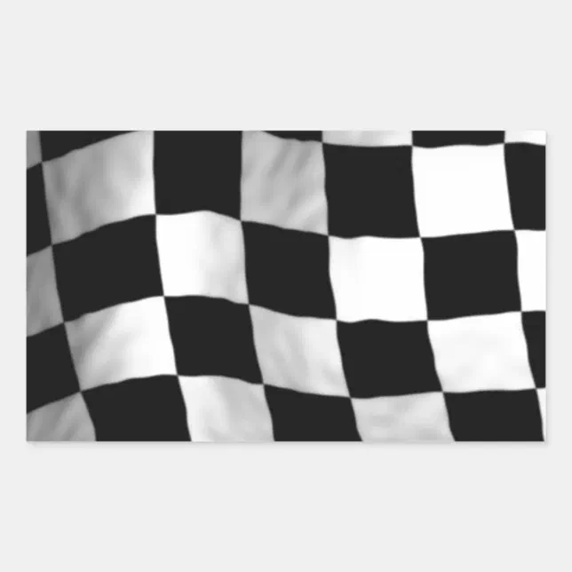 Checker Flag Rectangular Sticker | Zazzle