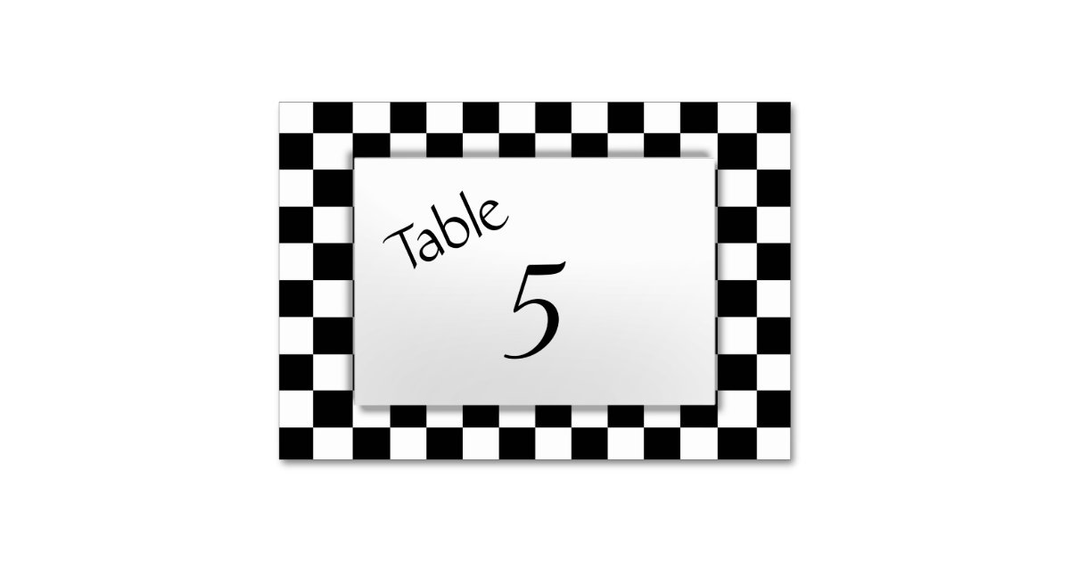 Checker Flag Table Number | Zazzle