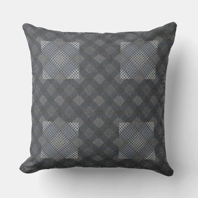 Checker pattern diagonal 2tones.bx4x4 BLK BG Throw Pillow | Zazzle