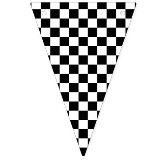 Checker Pattern Race Car Theme Bunting Flags | Zazzle