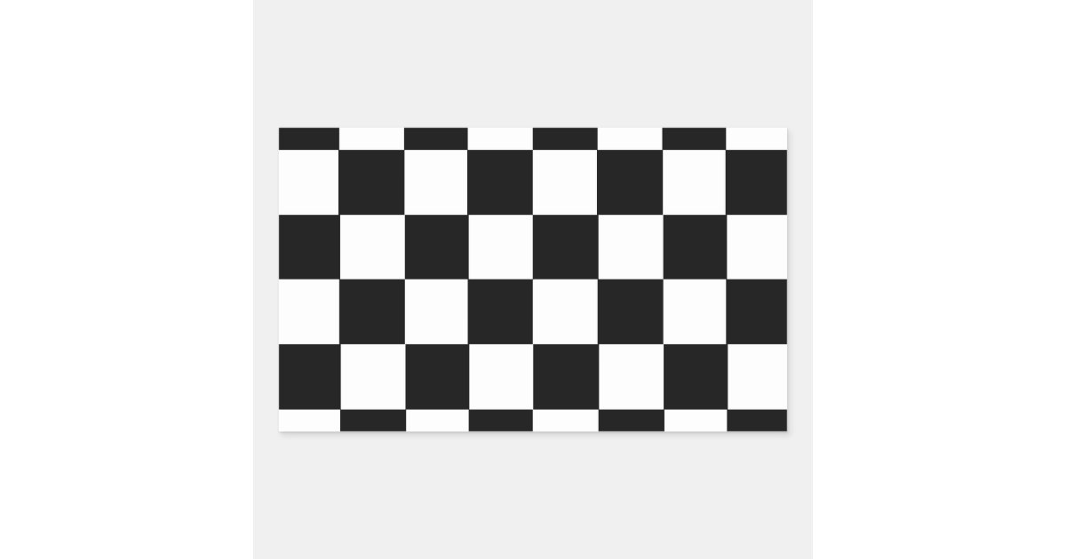 Checker Pattern Rectangular Sticker | Zazzle
