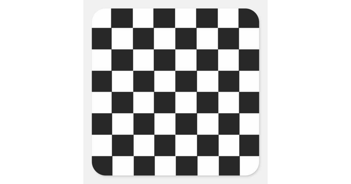 Checker Pattern Square Sticker | Zazzle