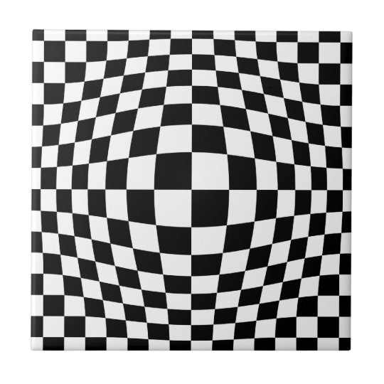Checkerboard optical illusion ceramic tile | Zazzle.com