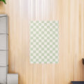 Checkerboard Pastel Green Checkered Sage Check Rug | Zazzle