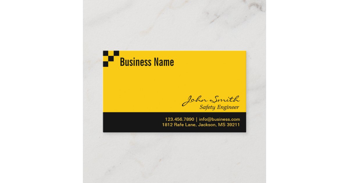 Checkerboard Safety Engineer Business Card | Zazzle