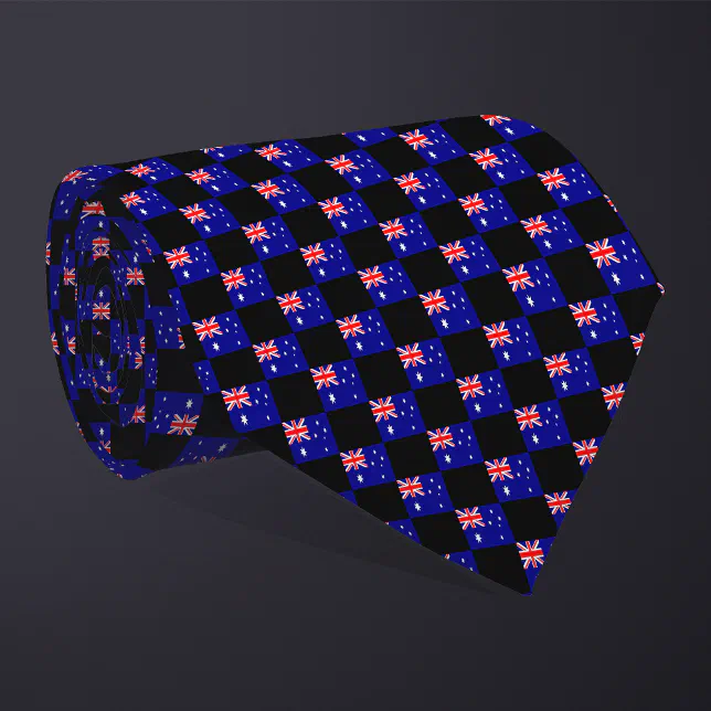 Checkered Australia Flag Pattern Neck Tie | Zazzle