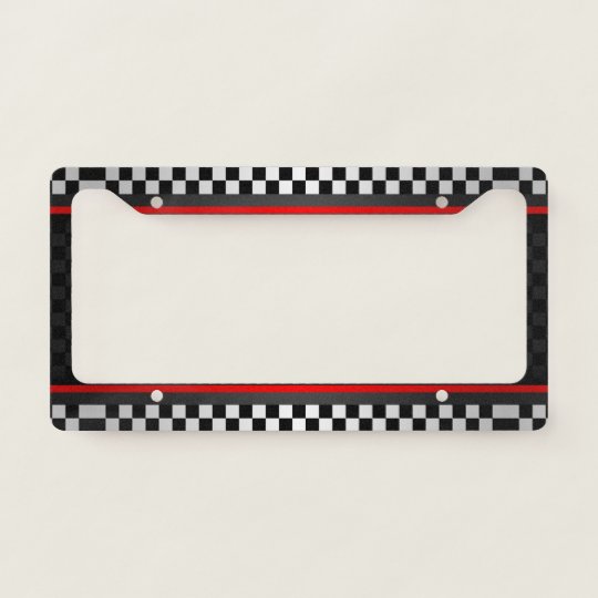 Checkered Auto Racing Design License Plate Frame | Zazzle.com