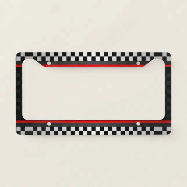 Checkered Auto Racing Design License Plate Frame | Zazzle