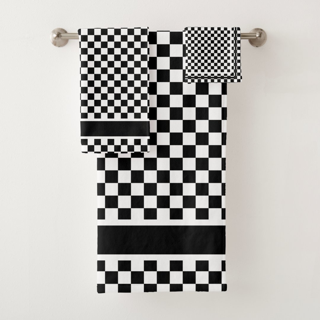 Checkered Bath Towel Set | Zazzle