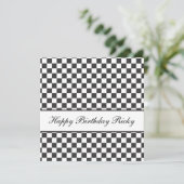 Checkered Birthday Invitation | Zazzle
