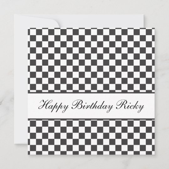 Checkered Birthday Invitation | Zazzle.com