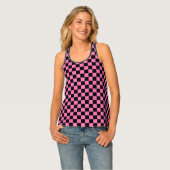 Checkered Black and Pink Monogram Tank Top | Zazzle