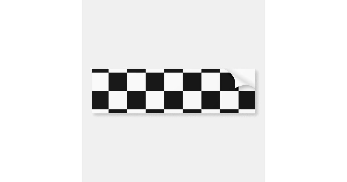 Checkered Black and White Bumper Sticker | Zazzle