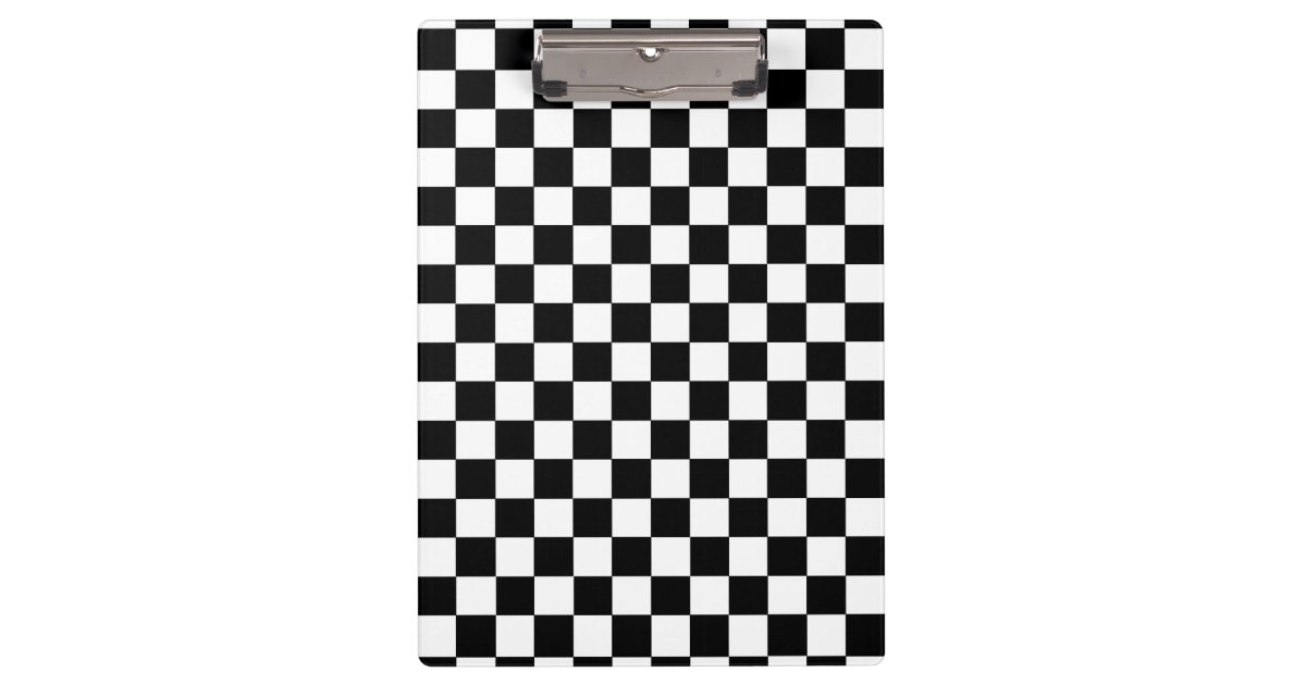 Checkered Black and White Clipboard | Zazzle