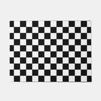 Checkered Black and White Doormat | Zazzle