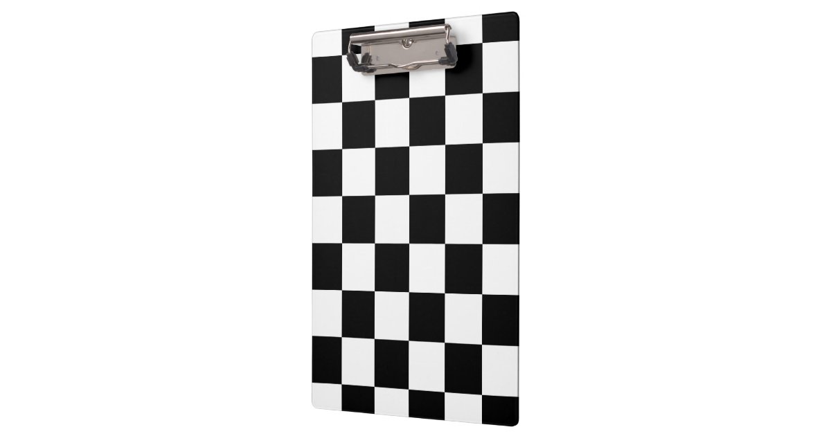 Checkered Black and White Pattern Clipboard | Zazzle
