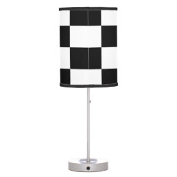 Checkered Black and White Table Lamp | Zazzle