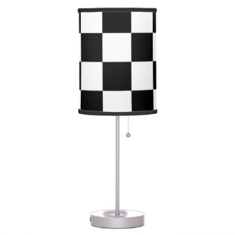 Checkered Black and White Table Lamp | Zazzle