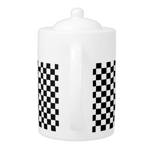 Checkered Black and White Teapot | Zazzle