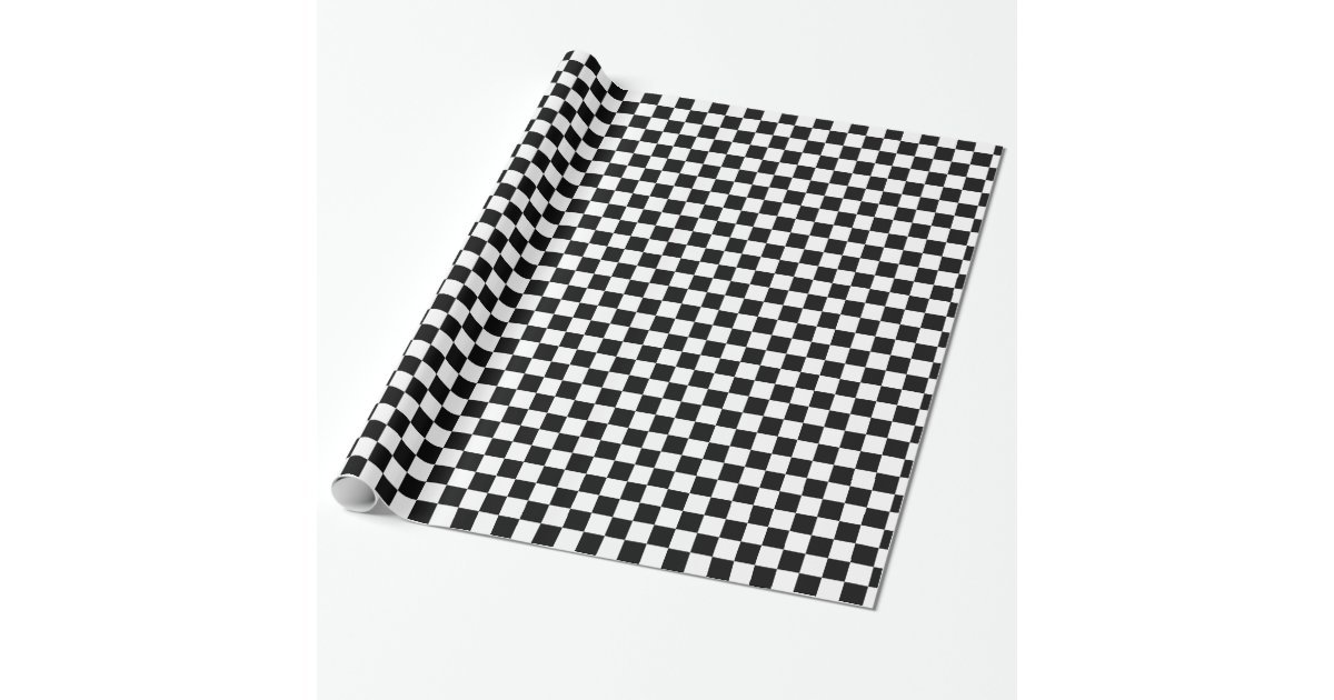 Checkered Black and White Wrapping Paper | Zazzle
