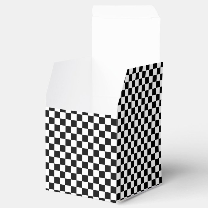Checkered Black-white-Square Favor Box | Zazzle.com
