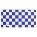 Checkered Blue and White License Plate | Zazzle