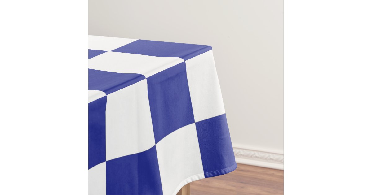 Checkered Blue and White Tablecloth | Zazzle