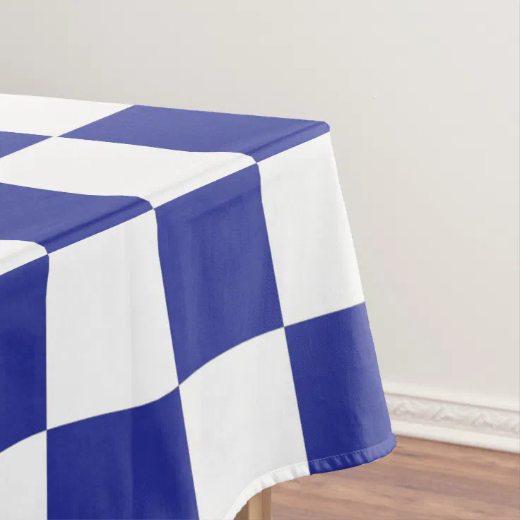 Checkered Blue and White Tablecloth | Zazzle
