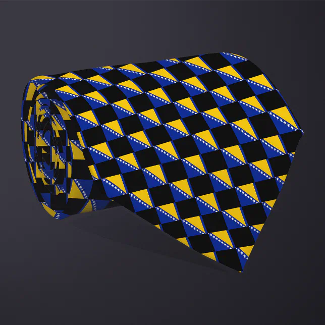 Checkered Bosnia and Herzegovina Flag Pattern Neck Tie | Zazzle
