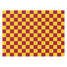 Checkered Burgundy and Gold Tablecloth | Zazzle