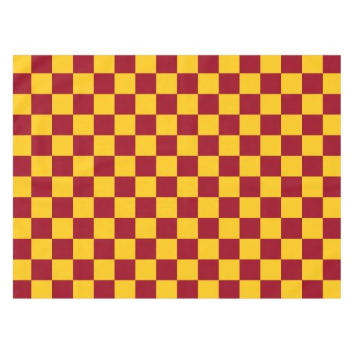 Checkered Burgundy and Gold Tablecloth | Zazzle