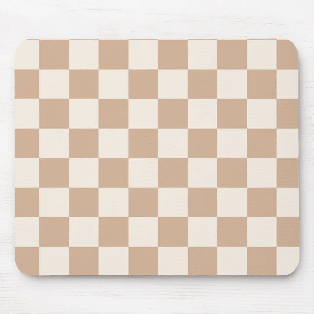 Checkered Caramel Brown Mouse Pad | Zazzle
