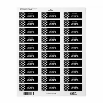 Checkered Flag Address Labels | Zazzle