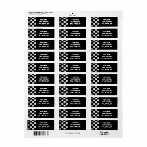 Checkered Flag Address Labels | Zazzle