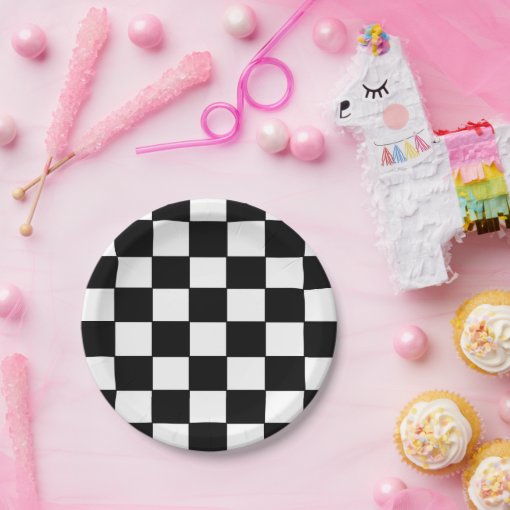 "Checkered Flag" Paper Plates | Zazzle