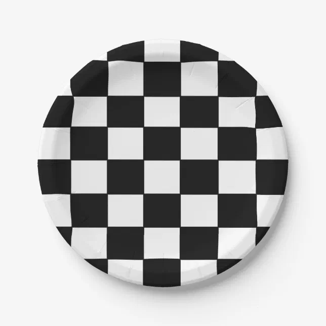 "Checkered Flag" Paper Plates | Zazzle