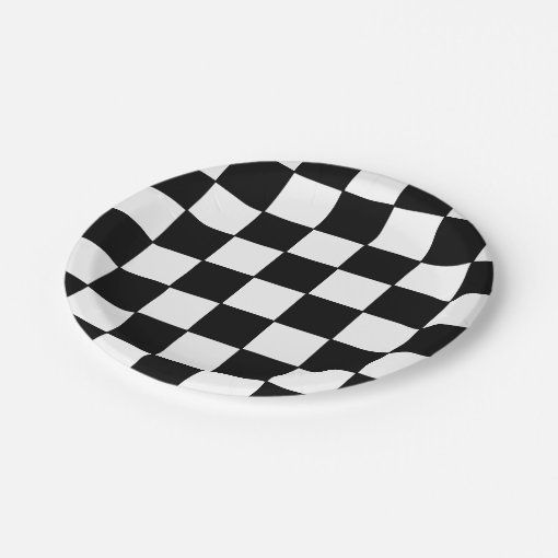 "Checkered Flag" Paper Plates | Zazzle