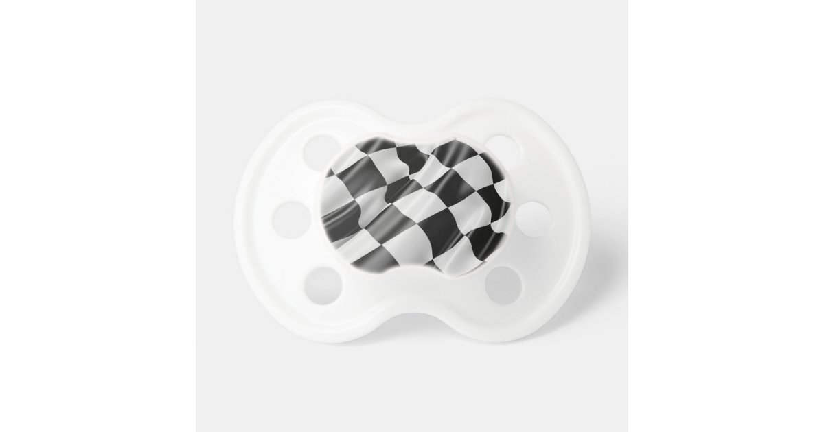 Checkered Flag Racing Champ Baby Pacifier | Zazzle