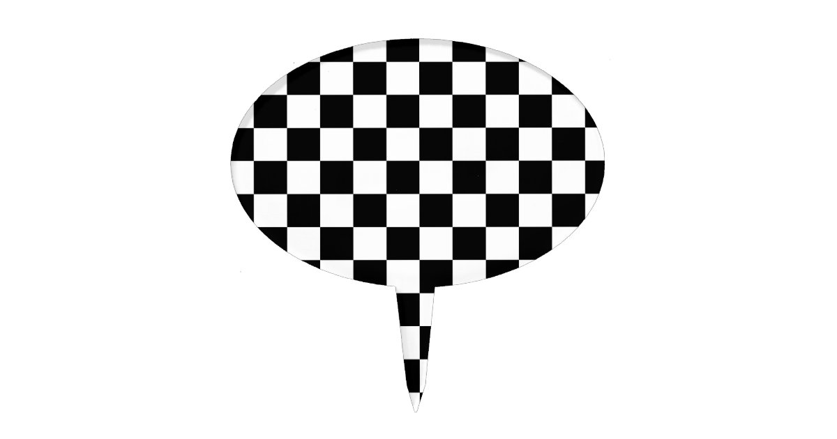 Checkered Flag Racing Design Chess Checkers Board Cake Topper | Zazzle