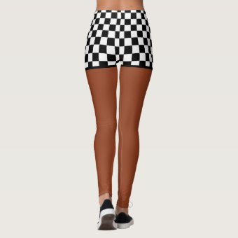 Checkered Flag Shorts - Medium Tone Leggings | Zazzle