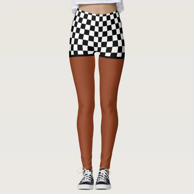 Checkered Flag Shorts - Medium Tone Leggings | Zazzle