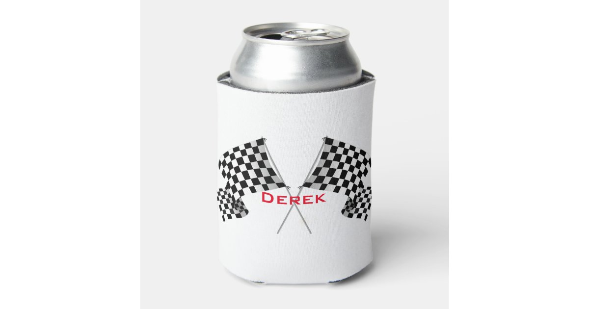 Checkered Flags Design Can Cooler | Zazzle