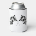 Checkered Flags Design Can Cooler | Zazzle
