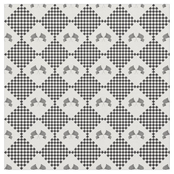 Checkered Flags Design Fabric | Zazzle.com